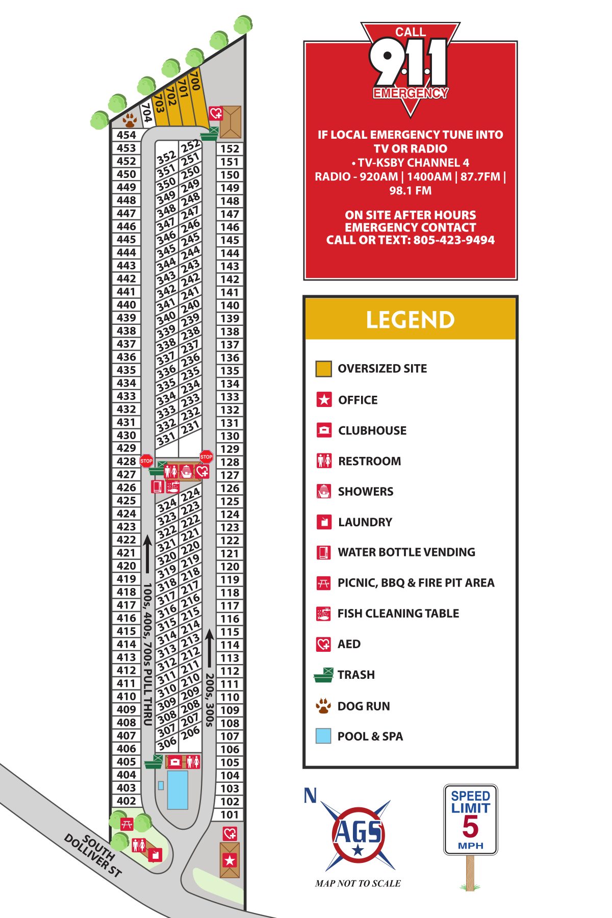 RV Park Site Map | RV Park Campground Map in Central CA